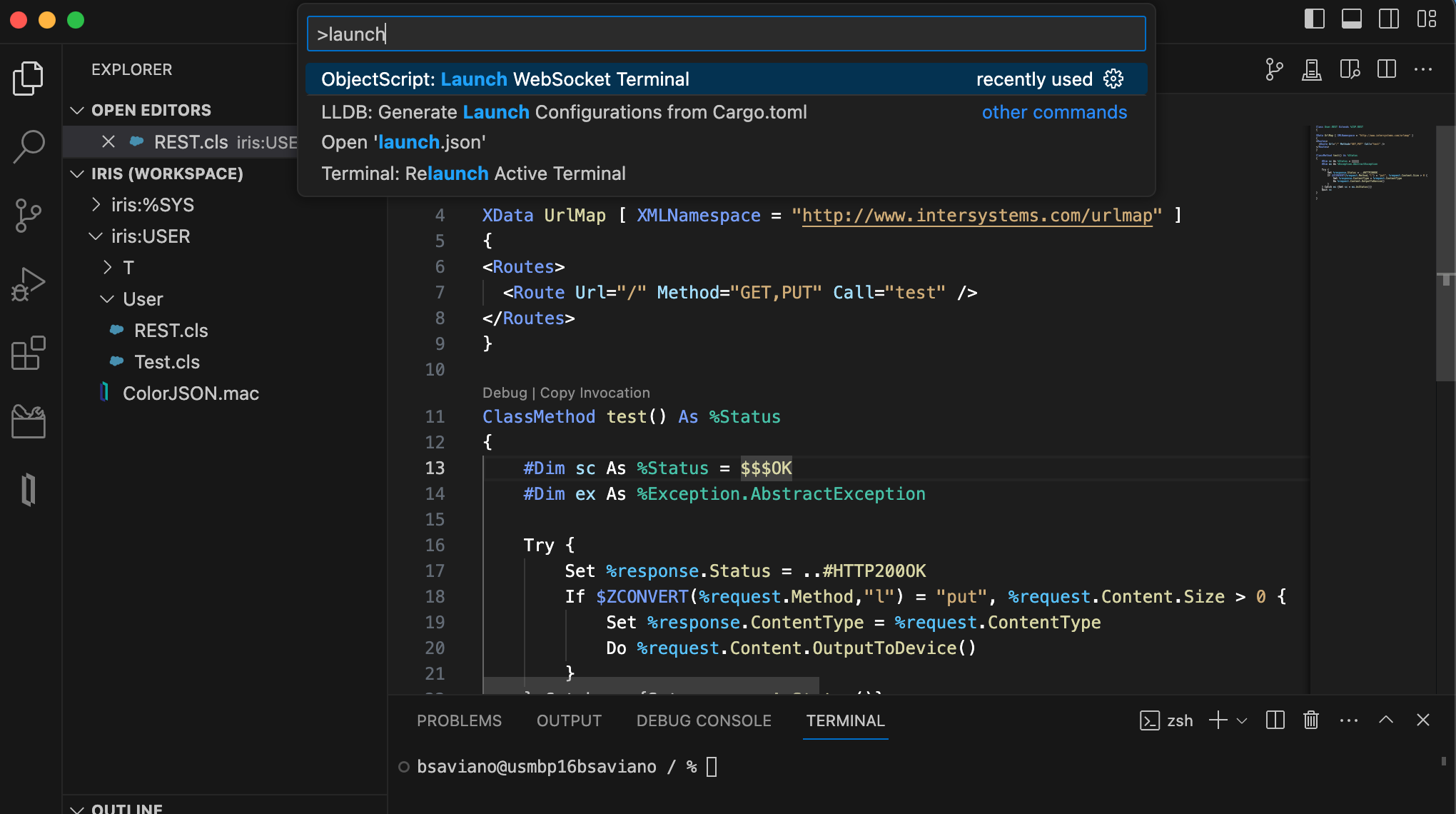 Como Executar Comandos Objectscript No Terminal Integrado Do Vs Code